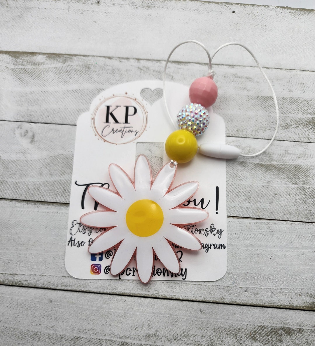 Daisy Car Accessory/daisy Car Charm/daisy Vent Clip/daisy Rear View ...