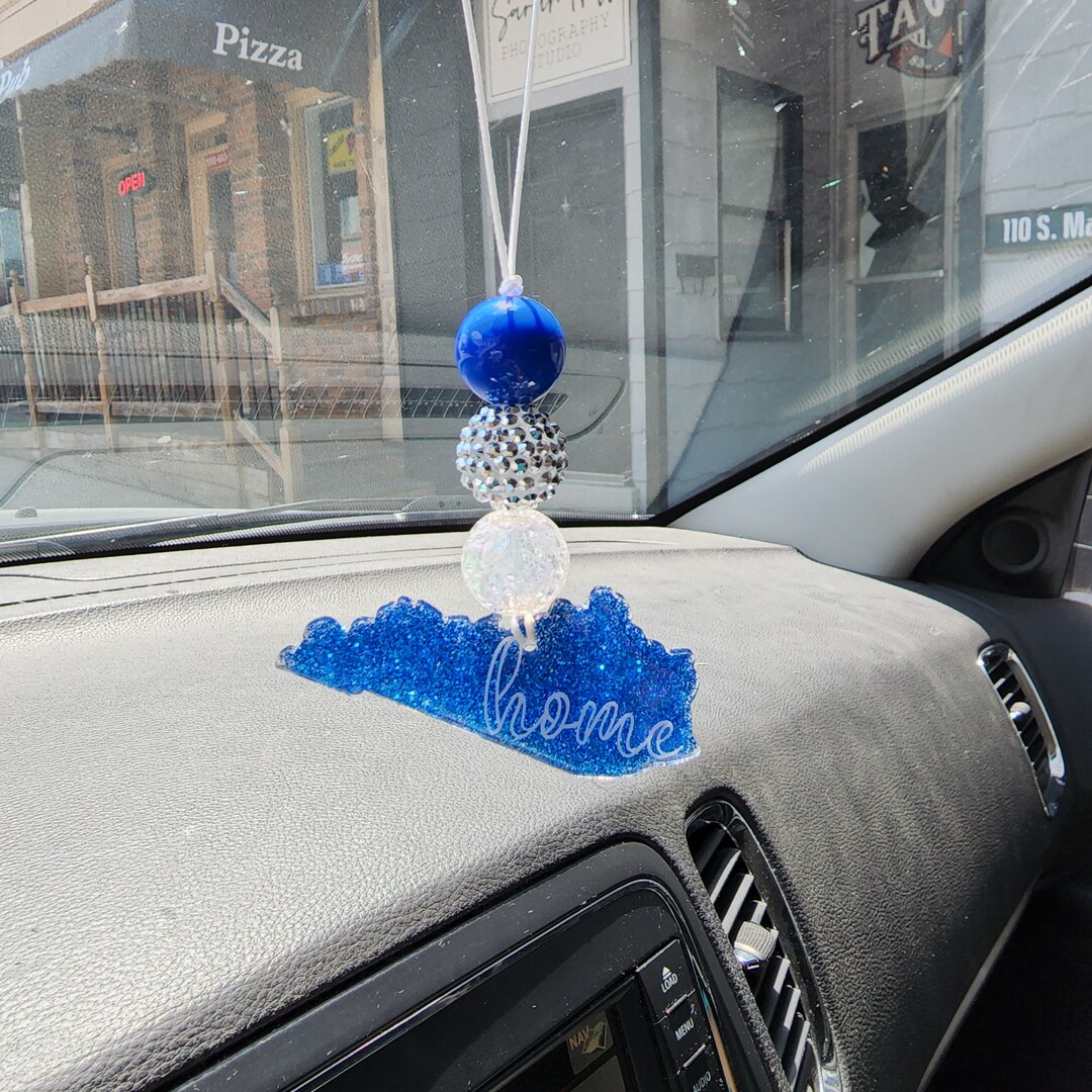 Kentucky Keychain/kentucky Car Charm/ky Vent Clip/ky State Rear View ...
