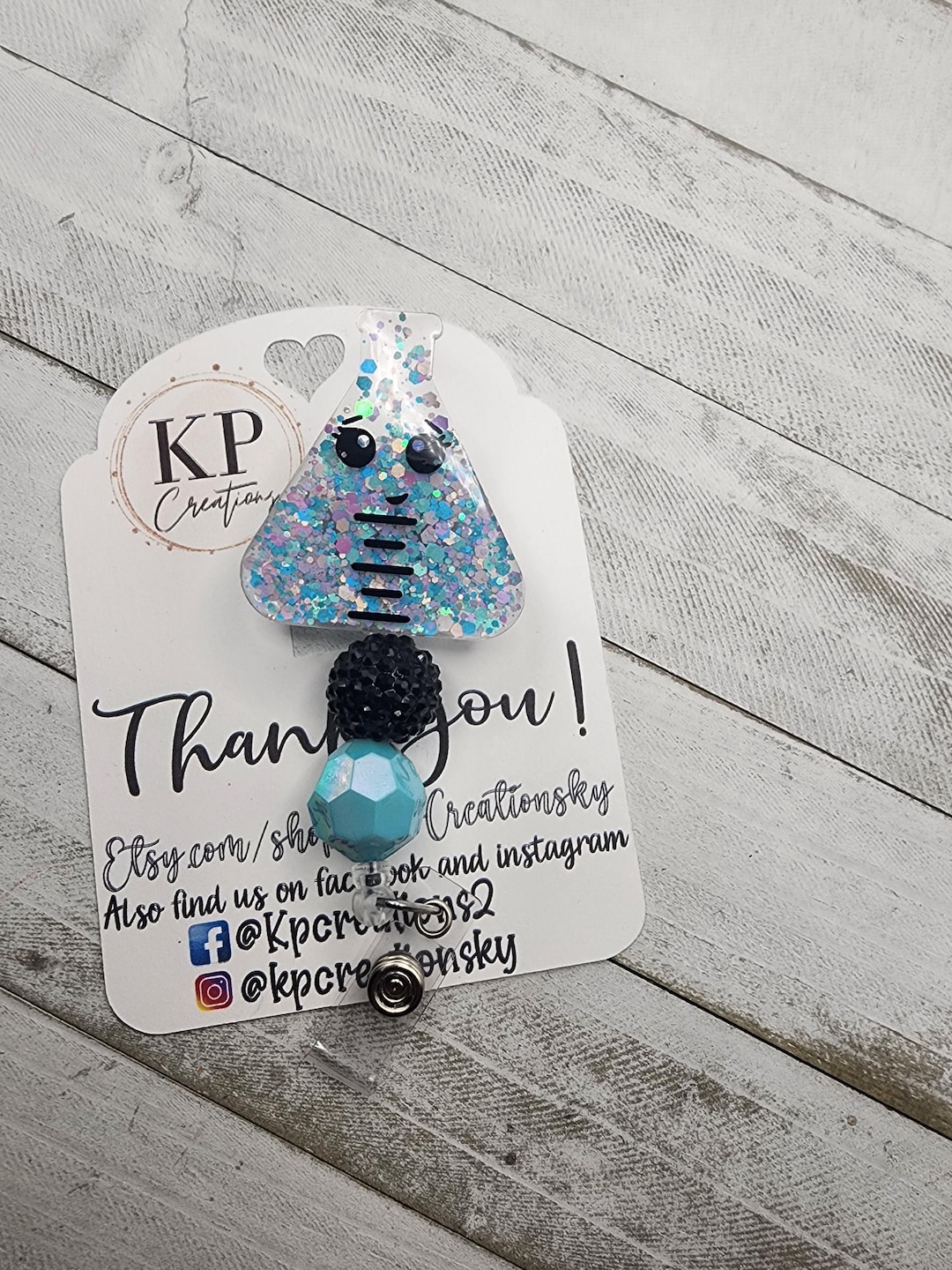 Glitter Beaker Badge Reel: Science Teacher Retractable ID Holder - Etsy