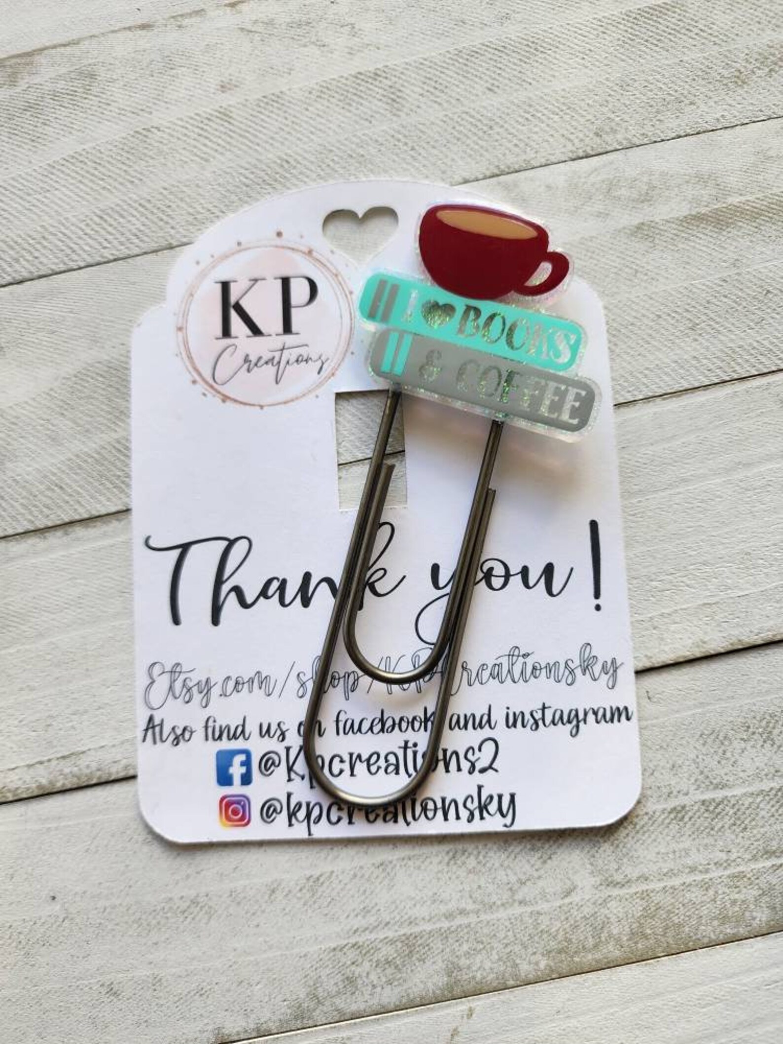 I Love Books and Coffee Jumbo Paper Clip/book Lover - Etsy