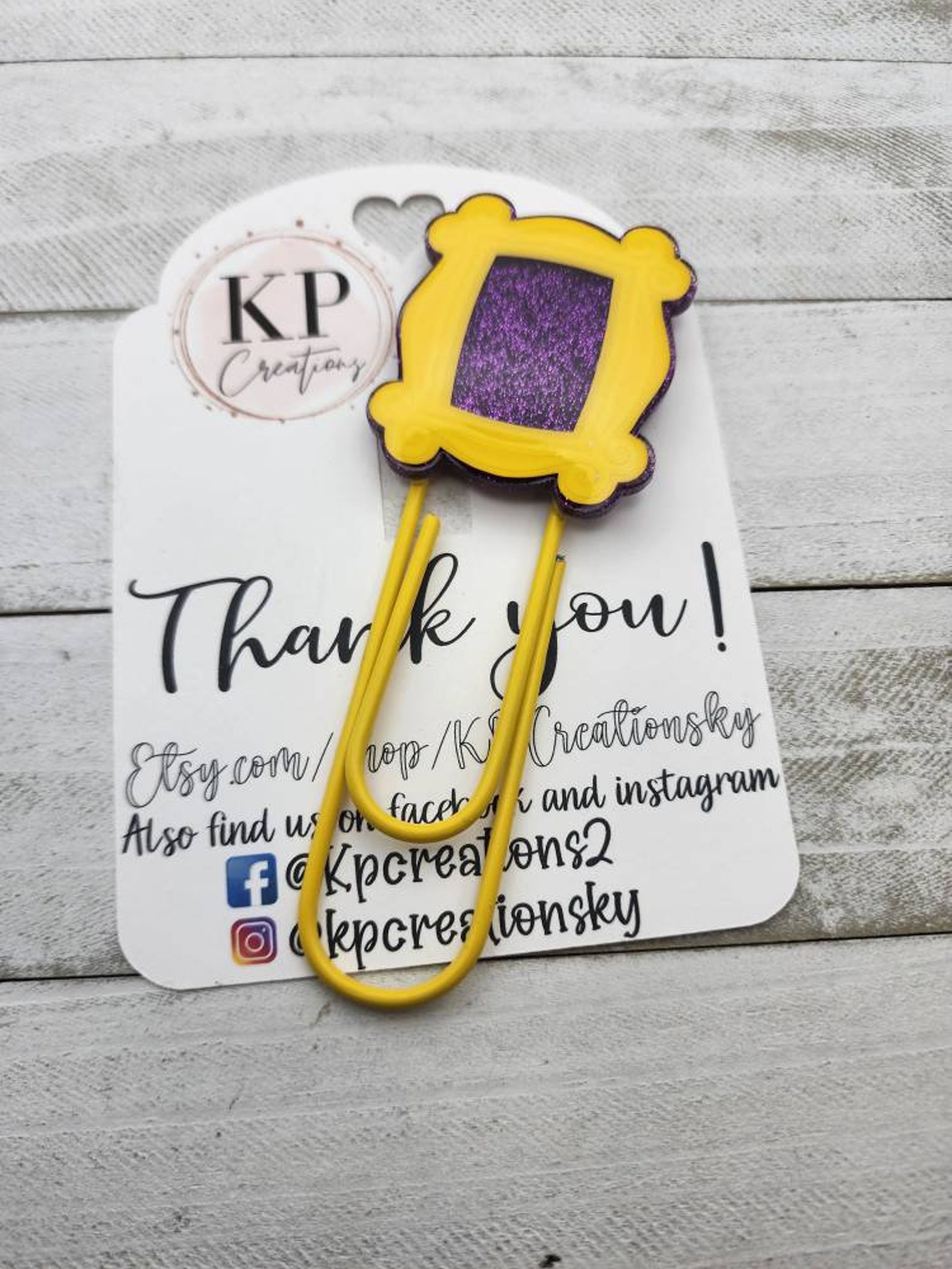 Frame Jumbo Paper Clip/cute Bookmark/glittered Paper Clip Bookmark - Etsy