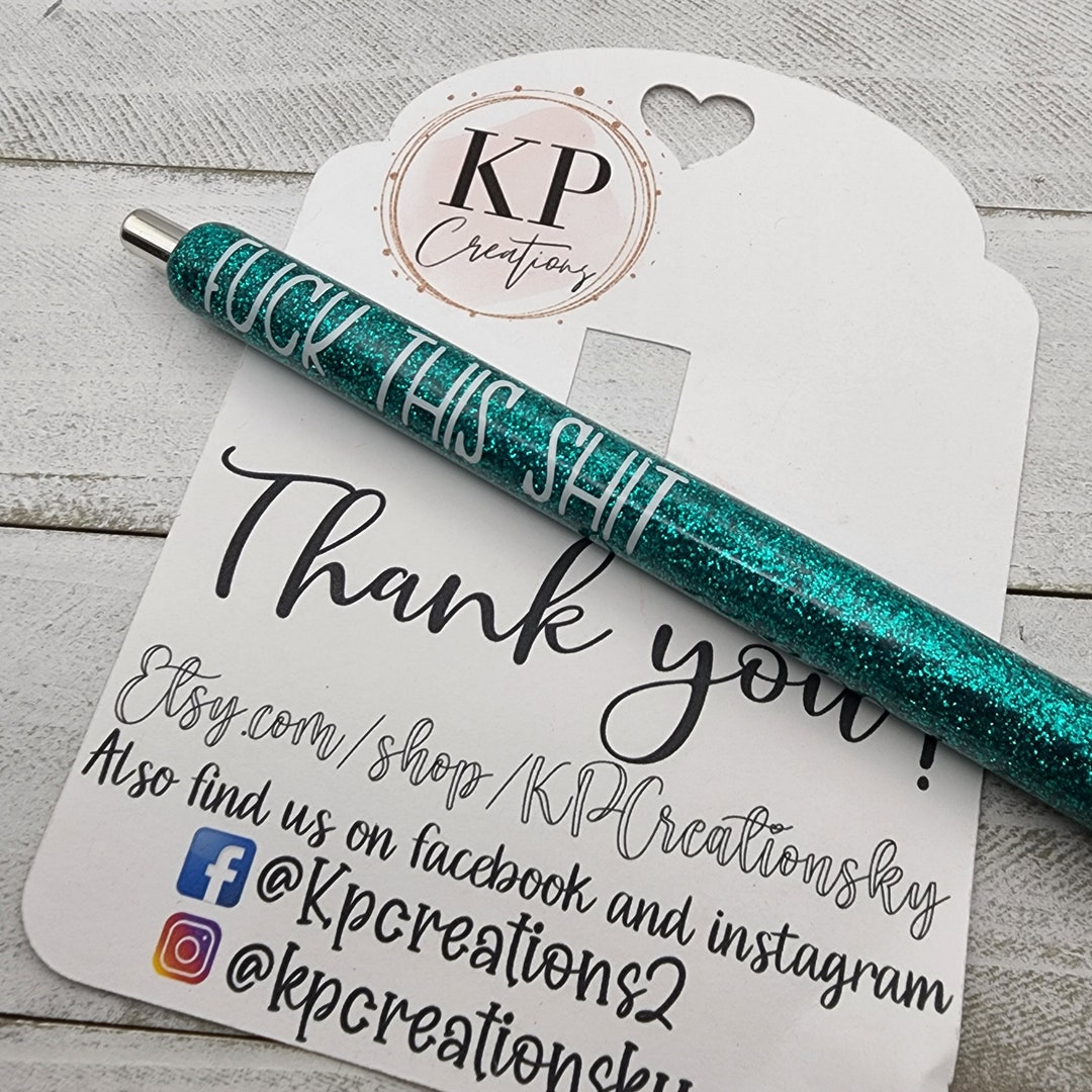 Fuck This Shit Glittered Pen - White Wording - Etsy