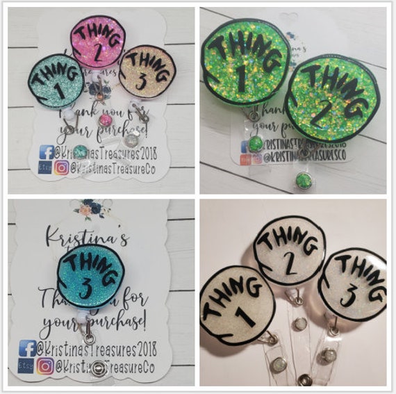 Customized Thing 1 Badge Reel/interchangeable Badge Reel/dr. - Etsy