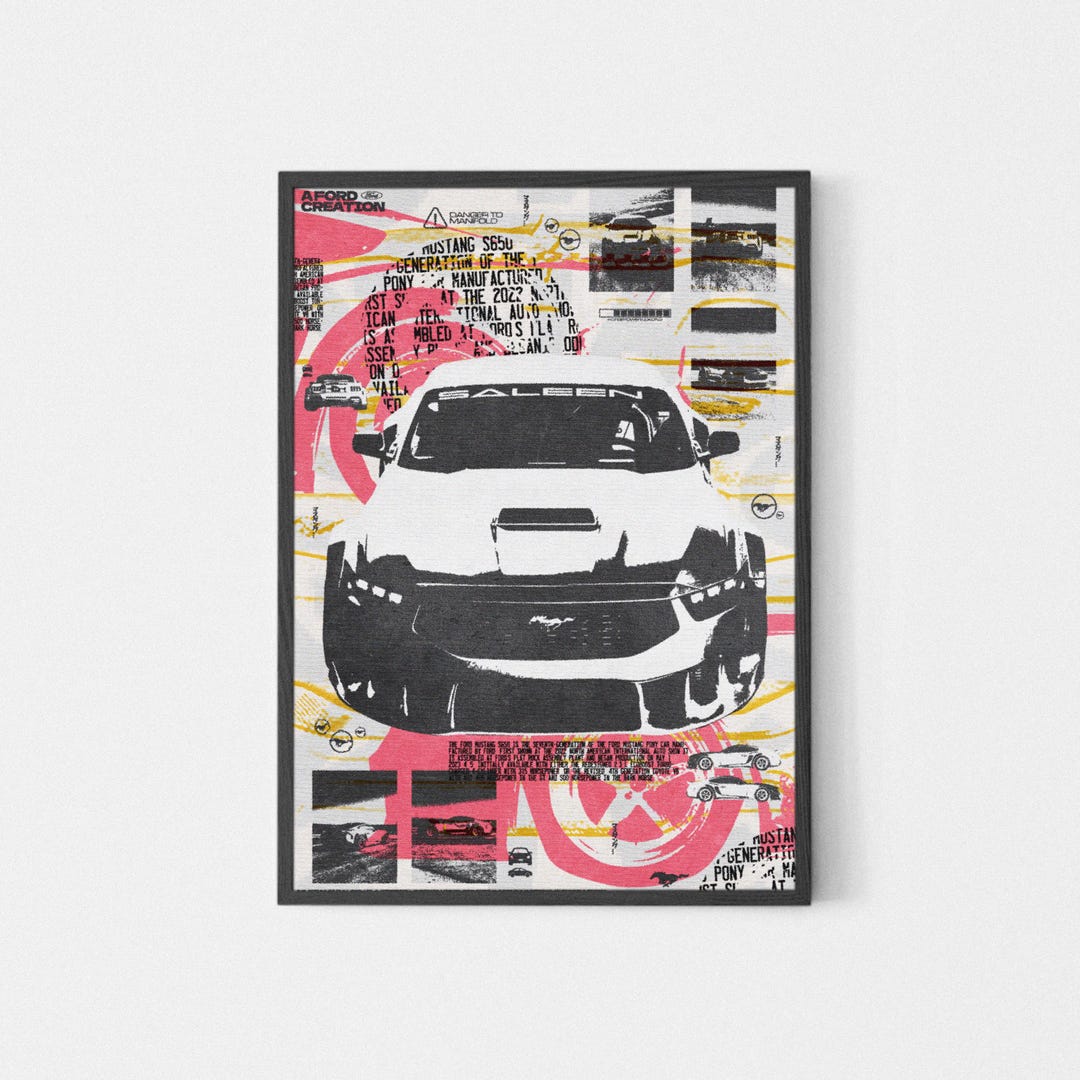 TRIPL7 - Mustang Dark Horse Saleen Poster - Etsy