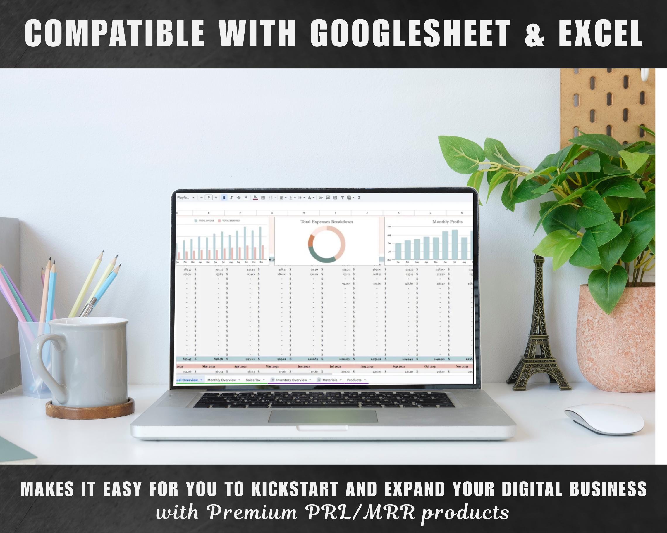 MRR PLR Excel Spreadsheet Google Sheet Template Bundle | Master Resell ...