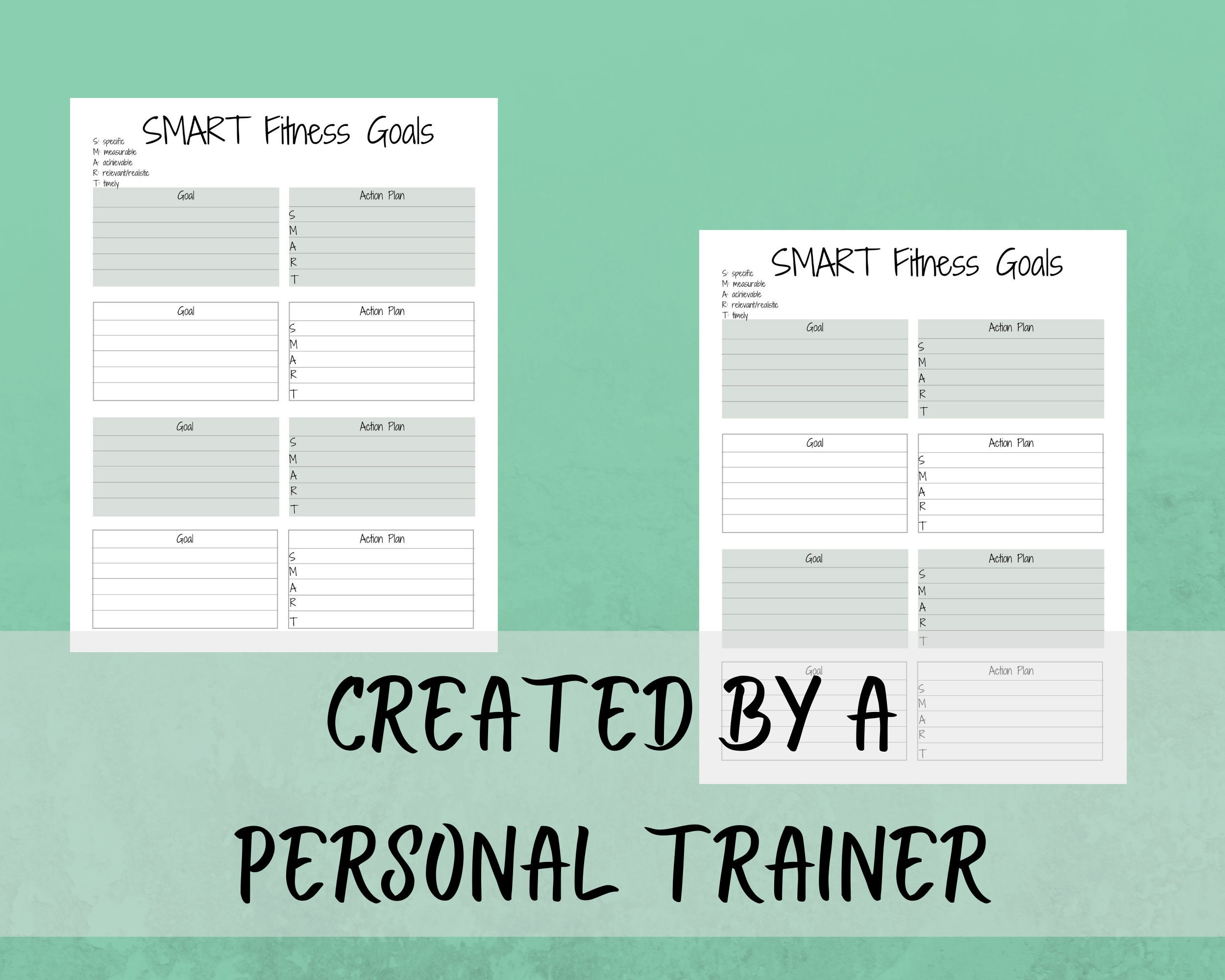 SMART Fitness Goals Printable | Goal Printable | Goal Planner ...