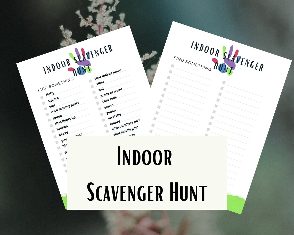 Editable Indoor Scavenger Hunt for Kids Printable Indoor Kids Activity ...