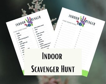 Printable Indoor Scavenger Hunt for Kids, Snow Day Fun, Easy at Home ...