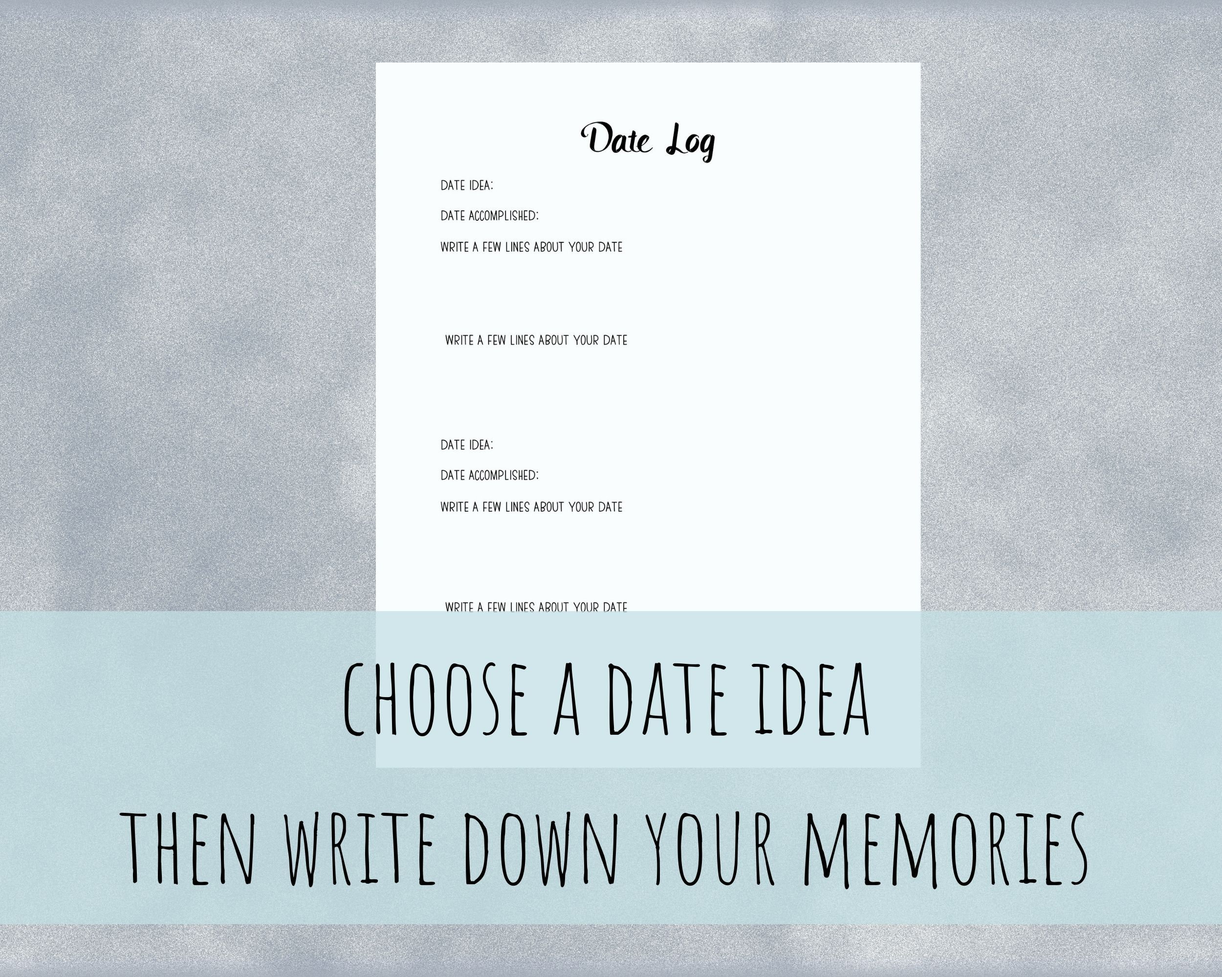 Date Night Idea Cards | Date Night Journal | Couple's Activity Journal ...