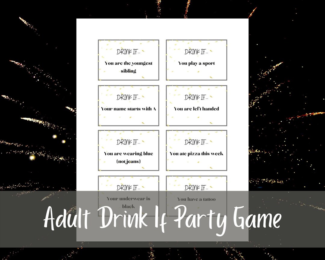 Adult Drink If Printable Party Game | New Year's Eve Party Game | Adult ...
