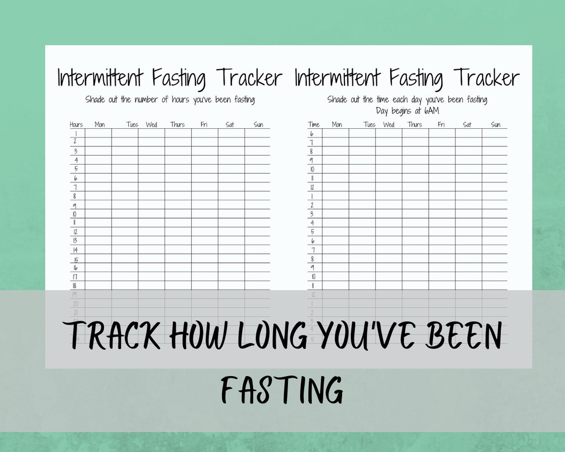 Intermittent Fasting Tracker Printable | Weight Loss Tracker | Meal ...