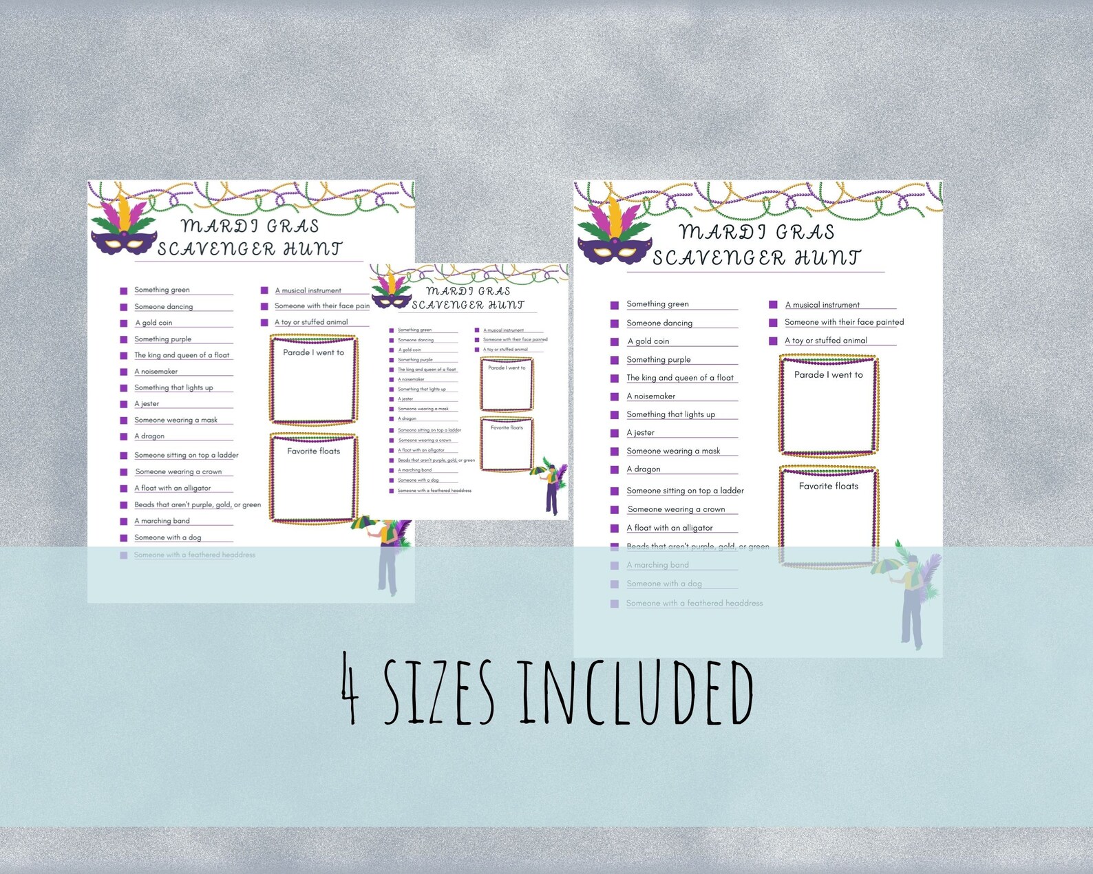 Mardi Gras Kid's Scavenger Hunt Printable | Kid's Activity Sheet ...