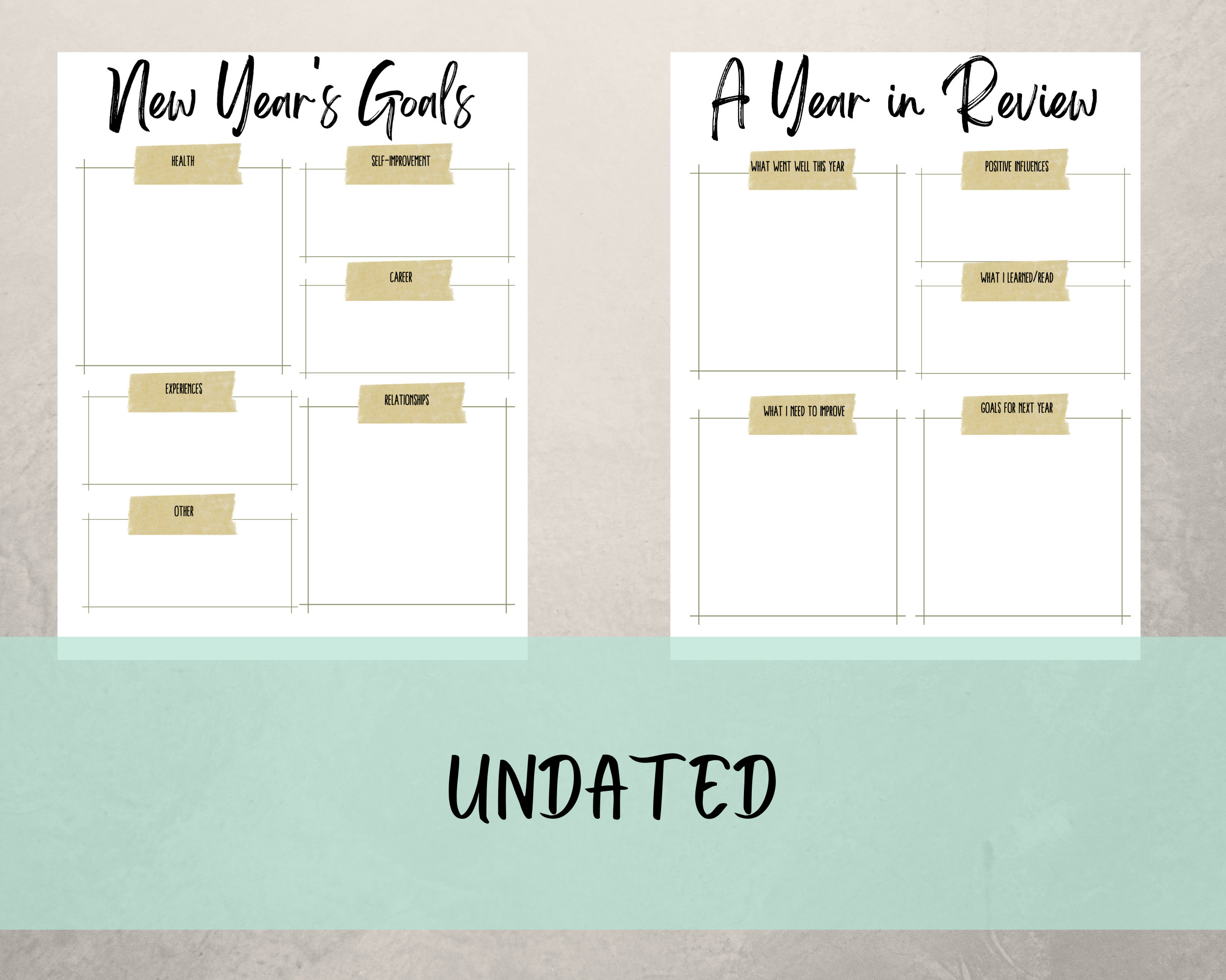 New Year's Goals and Reflection Printable Worksheet | Goal Setting ...