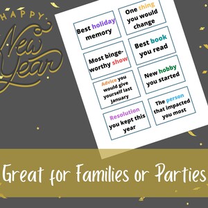 Printable Conversation Cards | New Year's Reflection Cards | New Year's ...