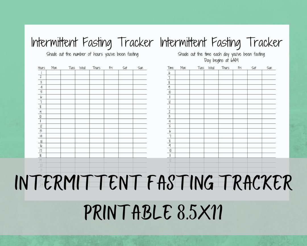 Intermittent Fasting Tracker Printable | Weight Loss Tracker | Meal ...