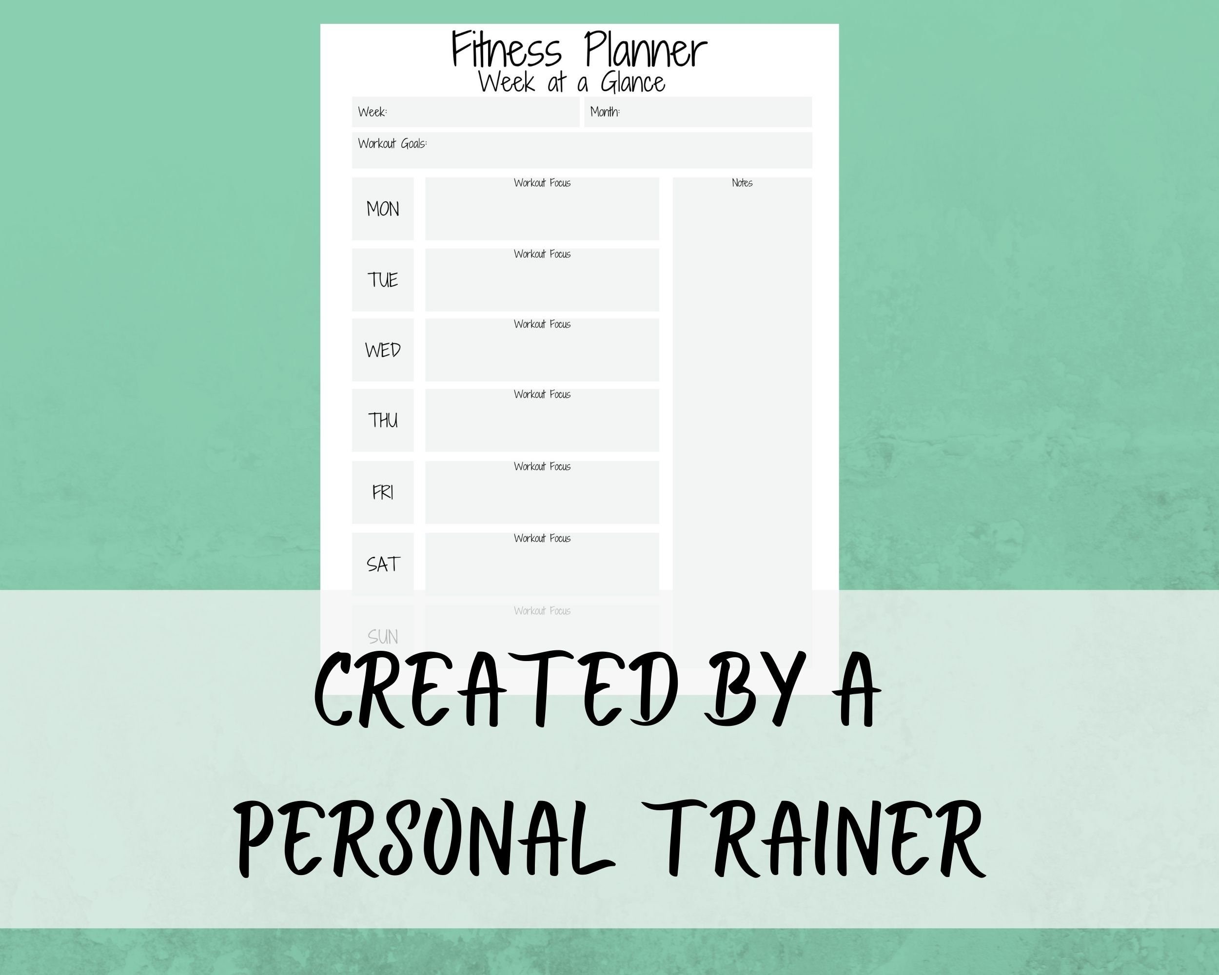 Weekly Fitness Planner Printable | Workout Printable | Workout Planner ...