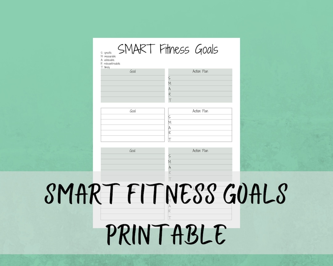 SMART Fitness Goals Printable | Goal Printable | Goal Planner ...