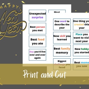 Printable Conversation Cards | New Year's Reflection Cards | New Year's ...