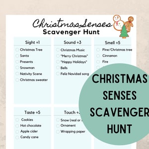 Christmas Senses Scavenger Hunt | Kid's Christmas Printable Activity ...