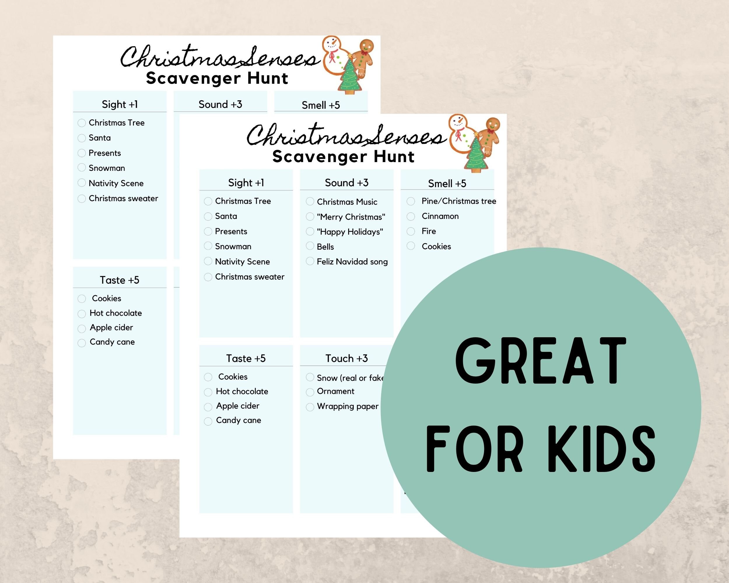 Christmas Senses Scavenger Hunt | Kid's Christmas Printable Activity ...