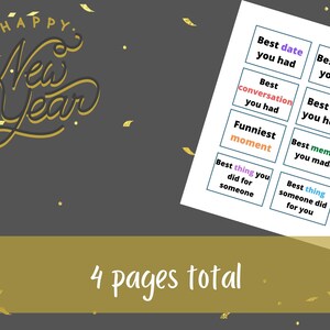 Printable Conversation Cards | New Year's Reflection Cards | New Year's ...