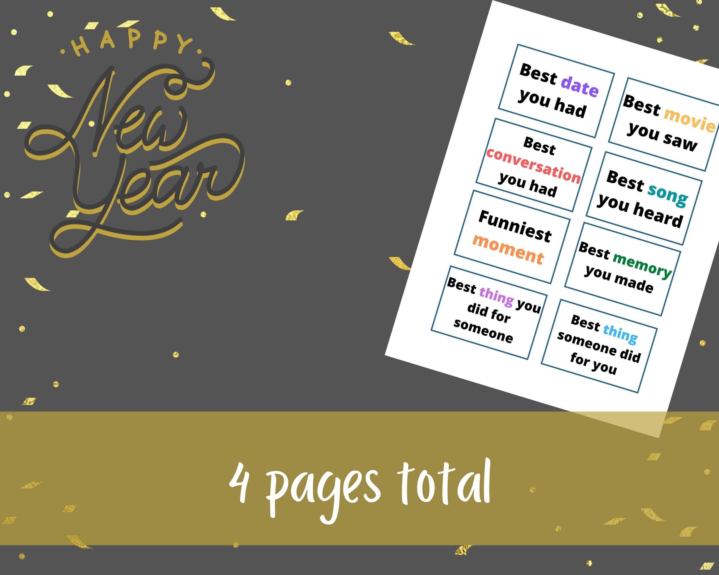 Printable Conversation Cards | New Year's Reflection Cards | New Year's ...