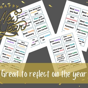 Printable Conversation Cards | New Year's Reflection Cards | New Year's ...