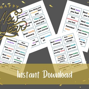 Printable Conversation Cards | New Year's Reflection Cards | New Year's ...