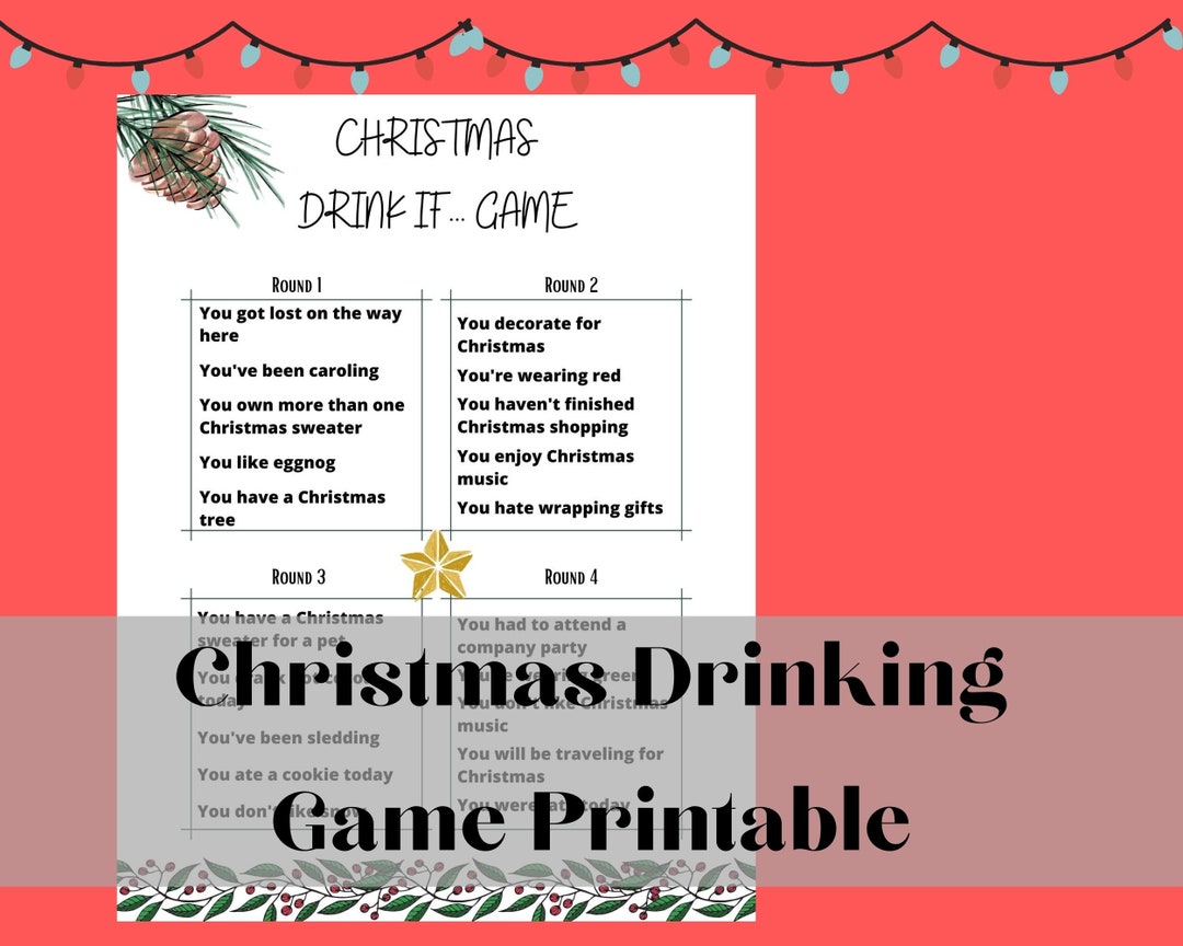 Christmas Drinking Game Printable | Adult Drinking Game | Instant ...