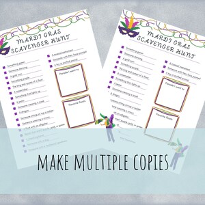 Mardi Gras Kid's Scavenger Hunt Printable | Kid's Activity Sheet ...