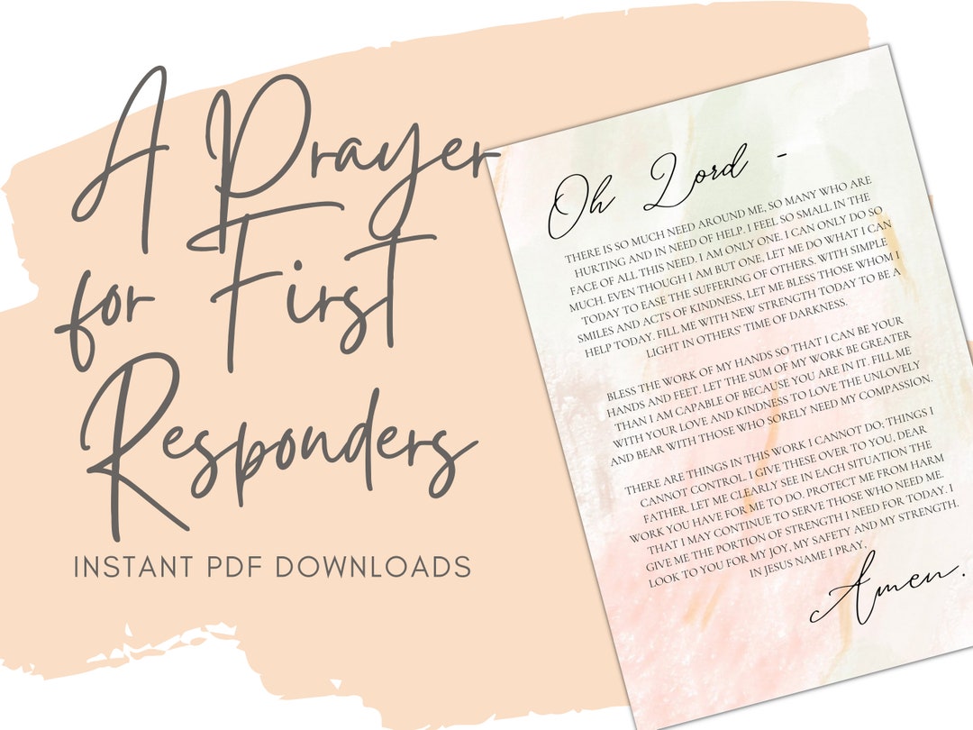 A Blessing for First Responders/water Color Template/instant Download ...