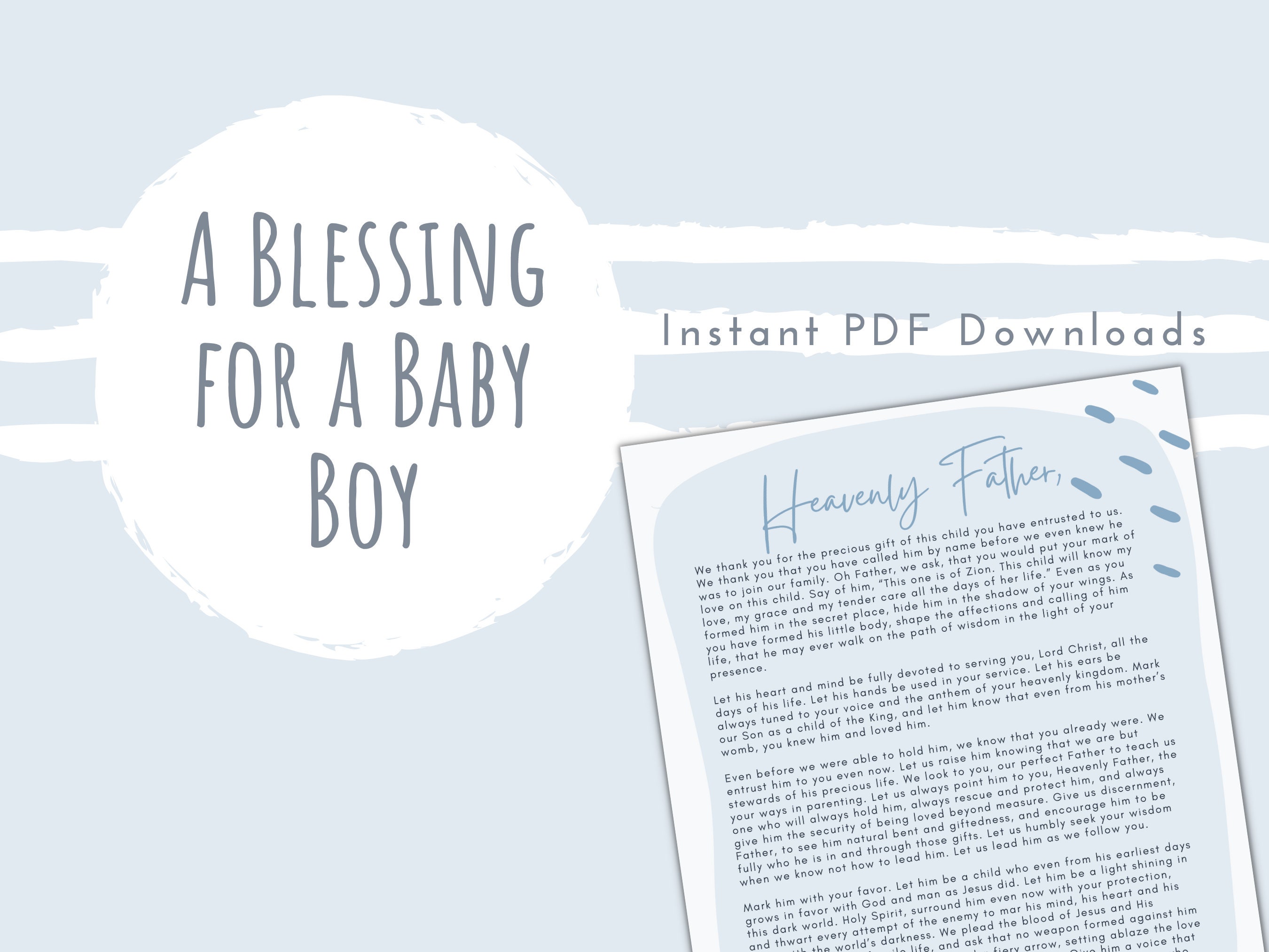 A Blessing for a Baby Boy/blue Template/instant Download - Etsy