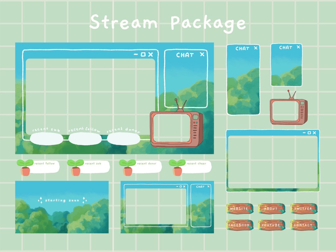 Animated Stream Overlay Pack | Hand Drawn Screens, Static Alerts Panels ...