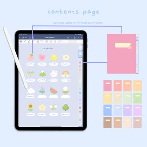 Cute Blue Digital Notebook Hyperlinked Goodnotes5 Notebook - Etsy