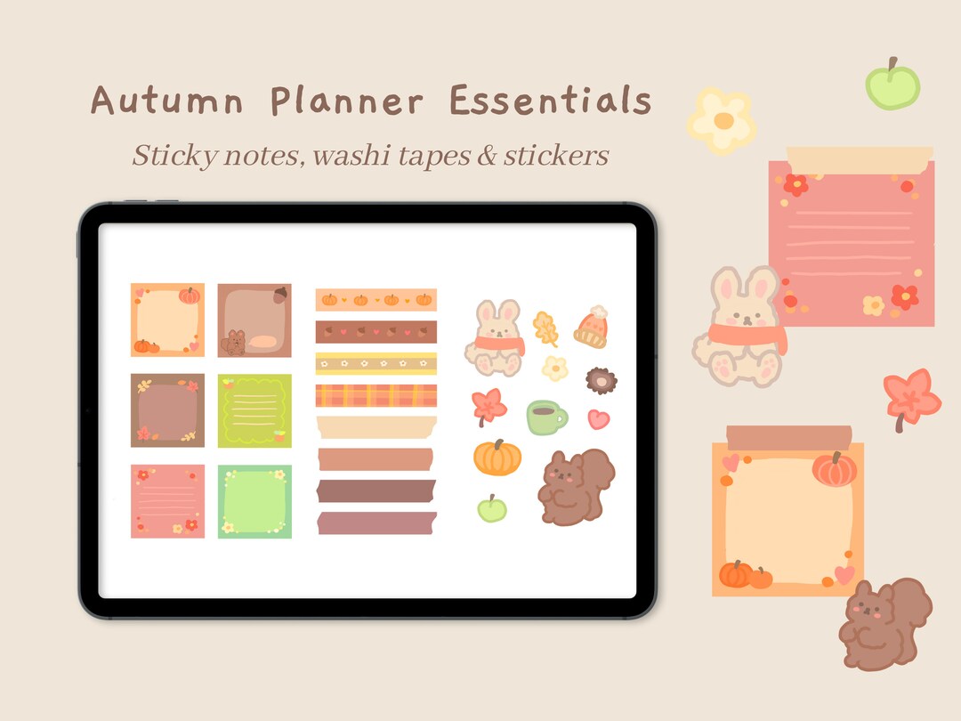 Cute Digital Autumn Planner Essentials | Fall & Halloween | Goodnotes ...