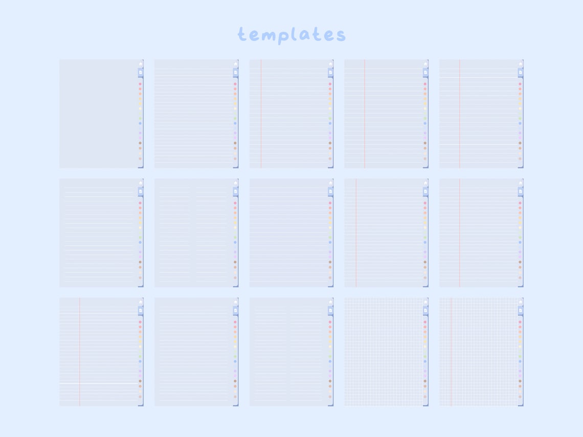 Cute Blue Digital Notebook Hyperlinked Goodnotes5 Notebook - Etsy