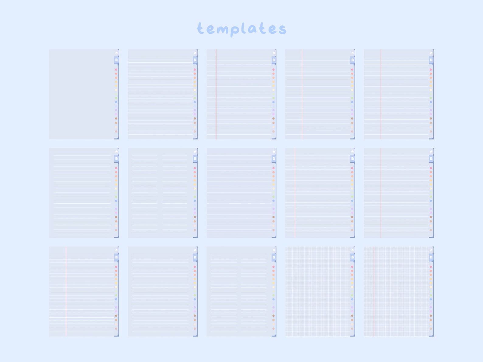 Cute Blue Digital Notebook Hyperlinked Goodnotes5 Notebook - Etsy