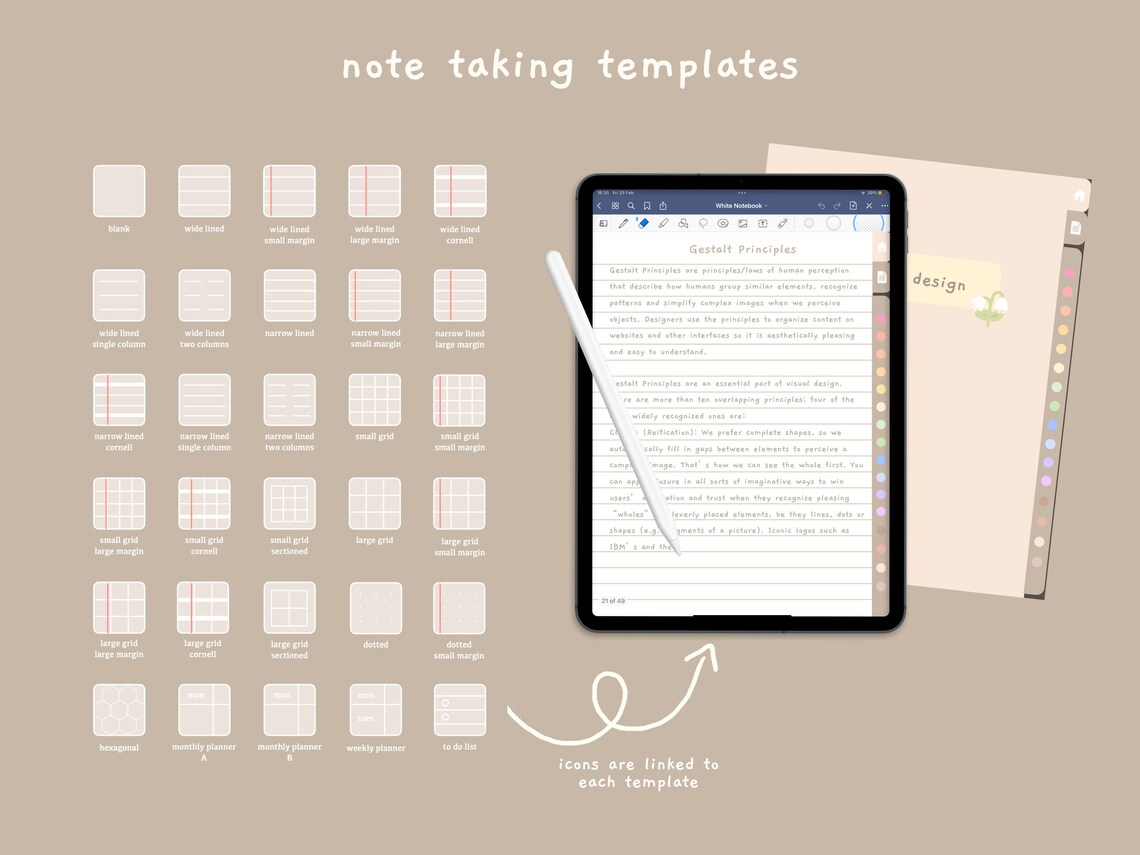 Cute Digital Notebook Value Bundle | Hyperlinked Goodnotes5 Notebook ...