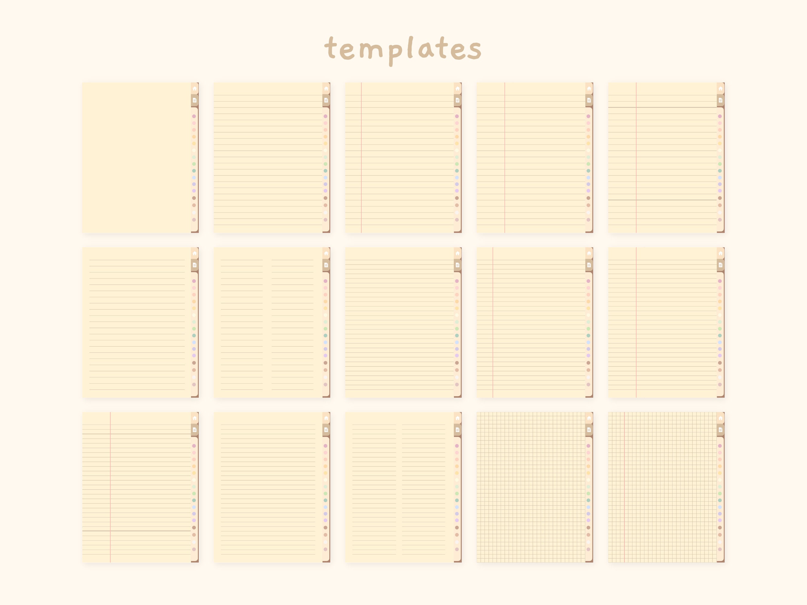 Cute Beige Digital Notebook Hyperlinked Goodnotes5 Notebook - Etsy