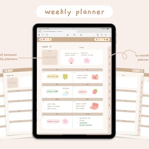 Cute Digital JUL '25 - JUN '26 Mid-year Dated + Undated Planner - Mon ...