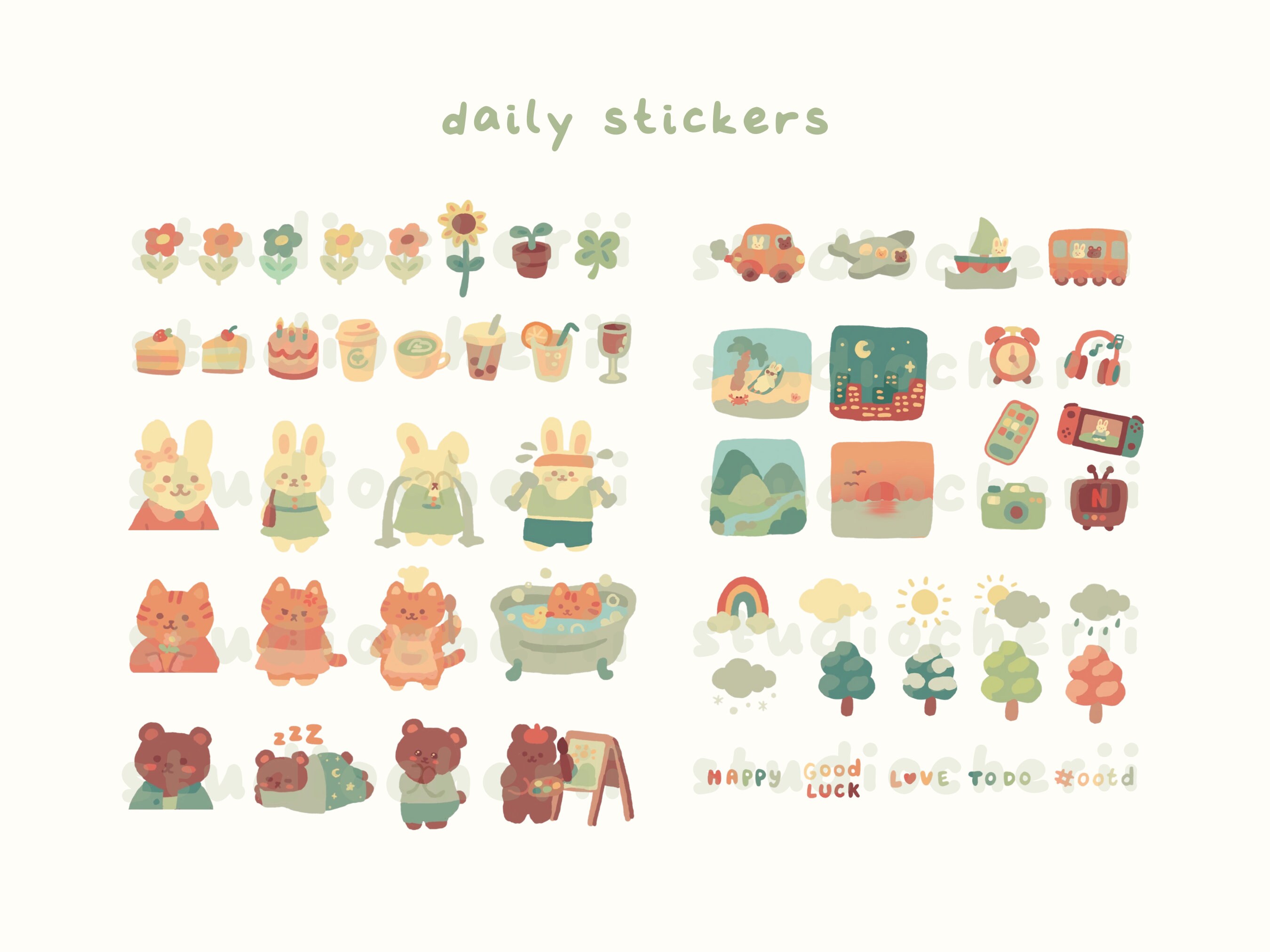 Cute Digital Stickers for Digital Journaling Precropped - Etsy