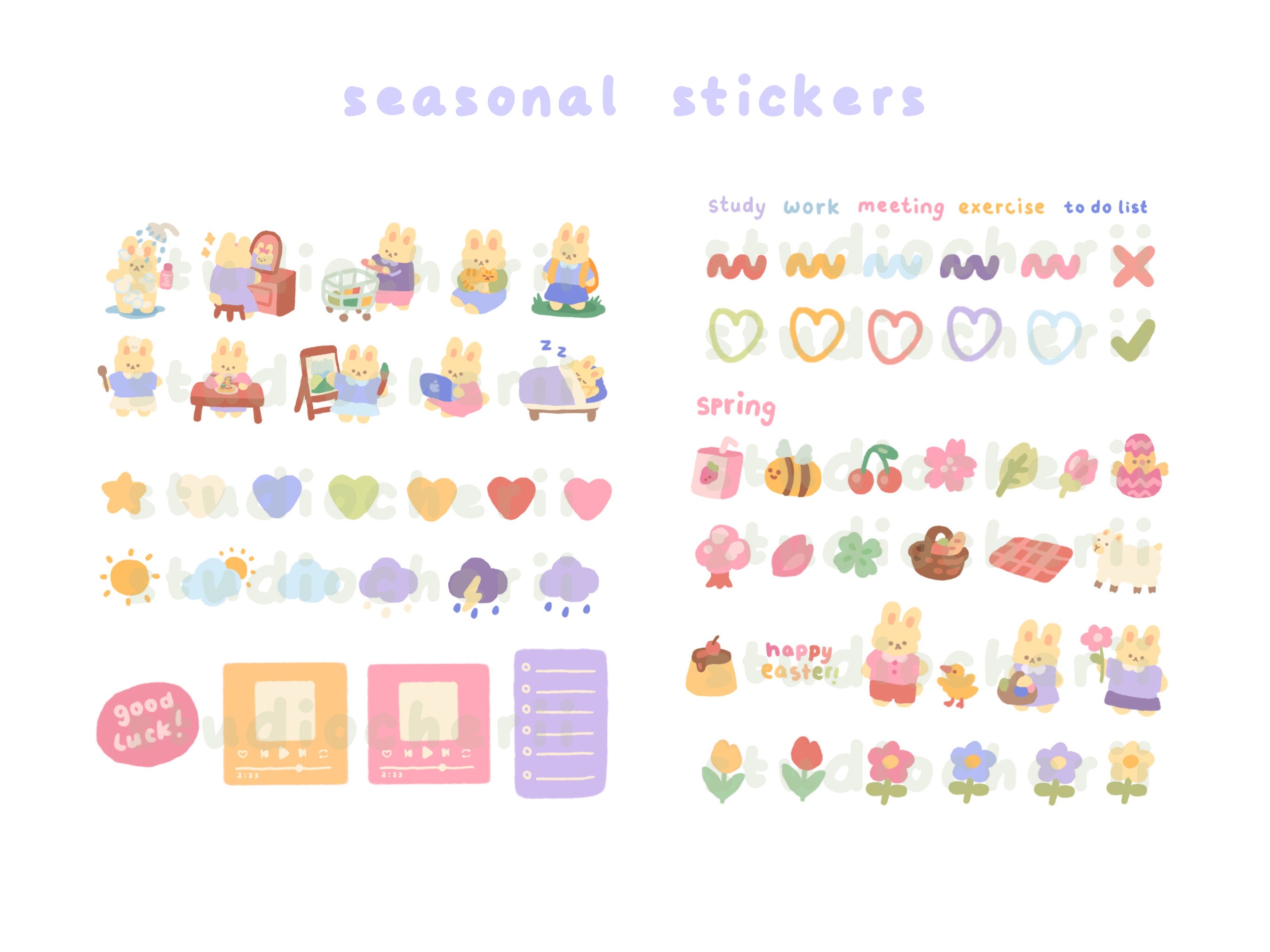 Cute Digital Stickers for Digital Journaling Precropped - Etsy