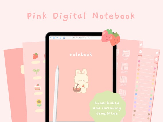 Cute Pink Digital Notebook Hyperlinked Goodnotes5 Notebook - Etsy