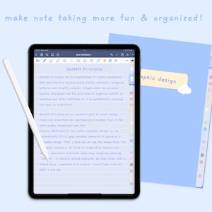 Cute Blue Digital Notebook | Hyperlinked Goodnotes5 Notebook ...