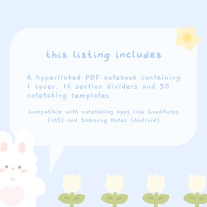 Cute Blue Digital Notebook Hyperlinked Goodnotes5 Notebook - Etsy