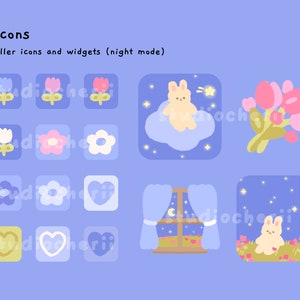 Cute Blue Day & Night Hand Drawn Ios and Android App Icon Set | Home ...