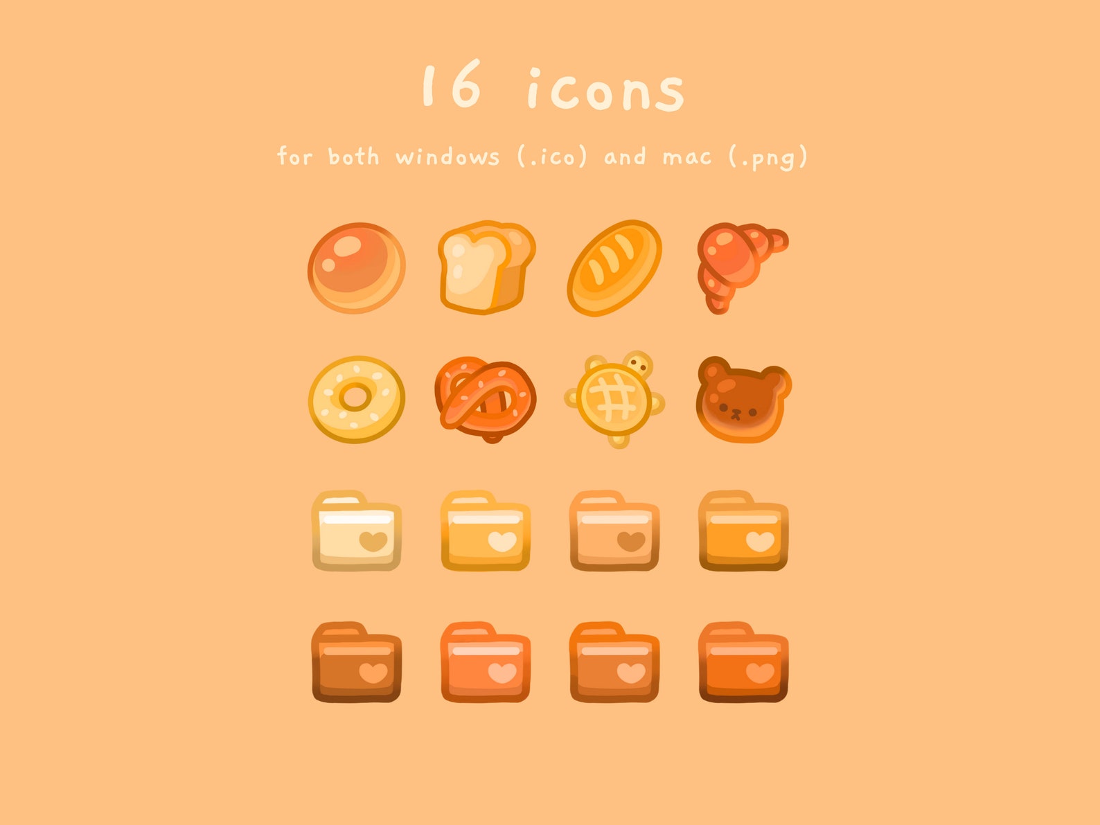Cute Bakery Desktop Icon Set | Windows & Mac | Wallpaper | Folder Icons ...