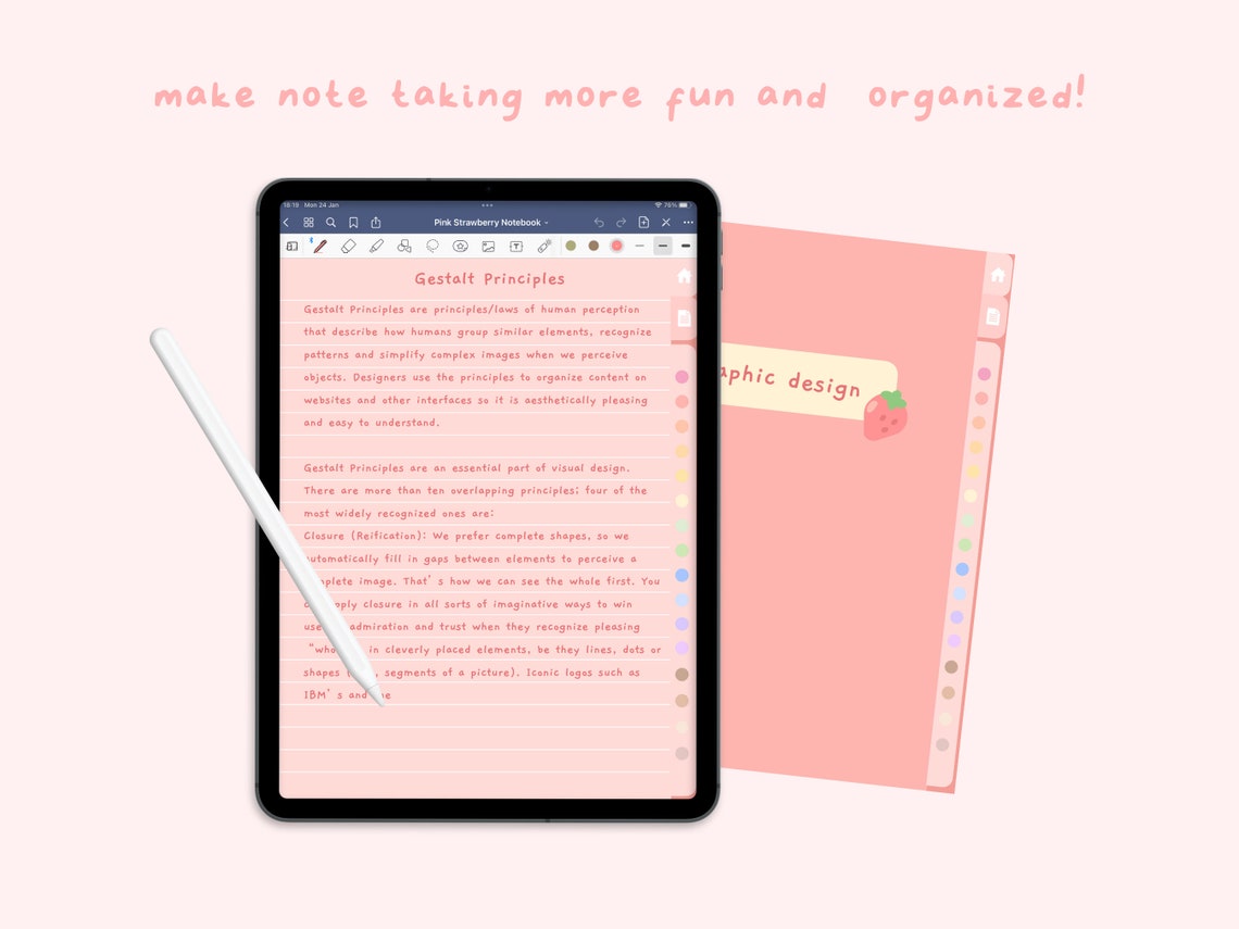 Cute Pink Digital Notebook Hyperlinked Goodnotes5 Notebook - Etsy