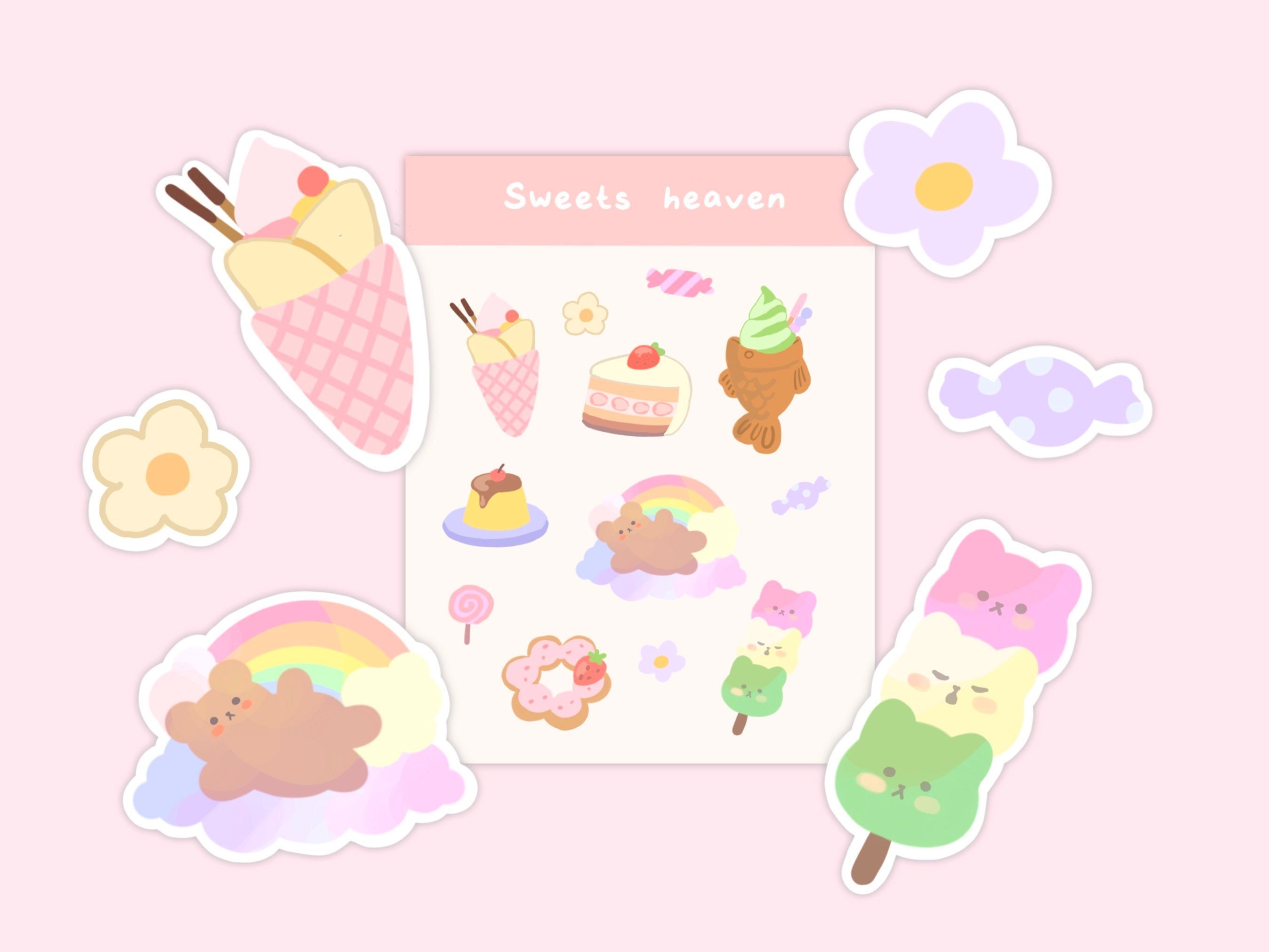 Cute Digital Sweets Heaven Stickers Printable Stickers | Etsy