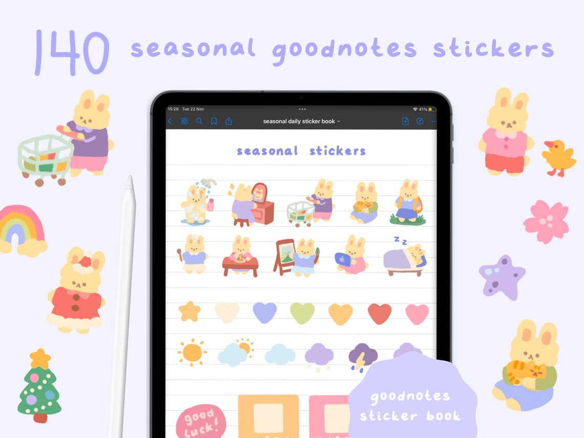 Cute Digital Stickers for Digital Journaling | Precropped Goodnotes ...